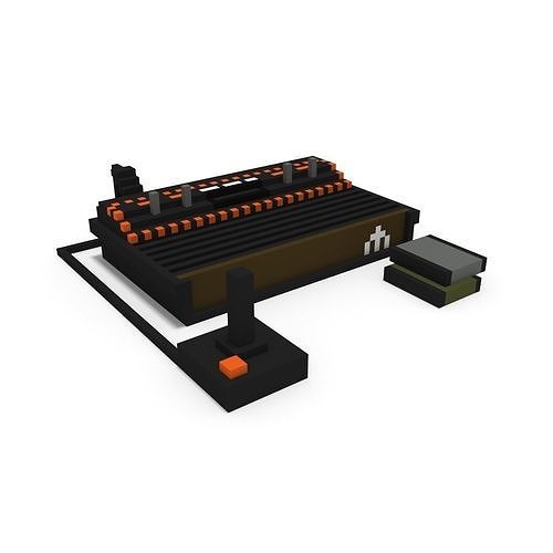 Retro Old School Game Console with Games Low-poly 3D model free VR / AR ...