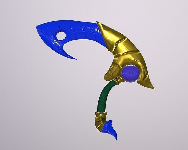Sickle weapon made of gem and metal free VR / AR / low-poly 3D model ...