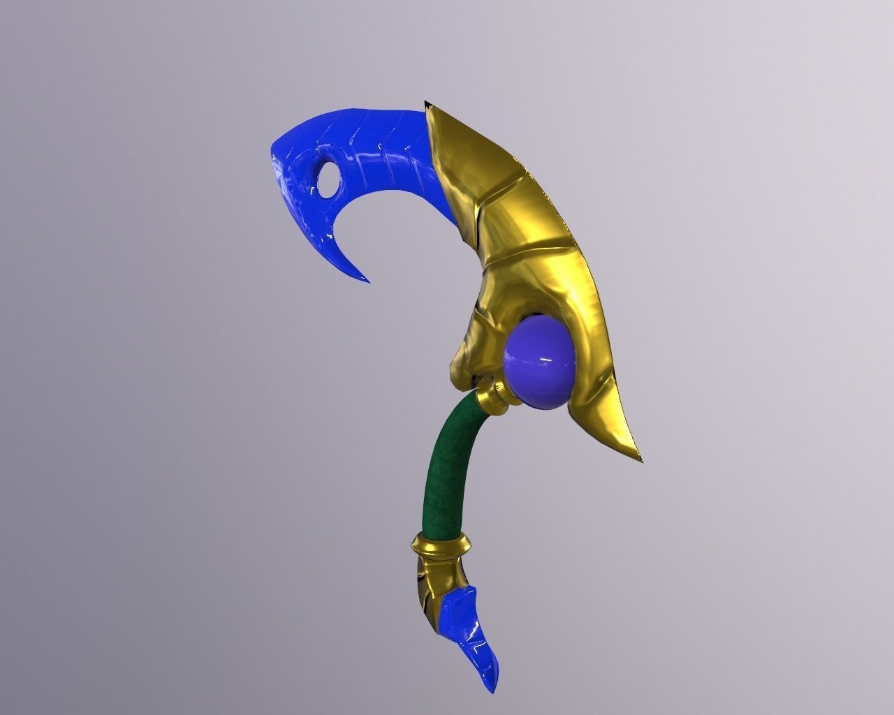 Sickle weapon made of gem and metal free VR / AR / low-poly 3D model ...