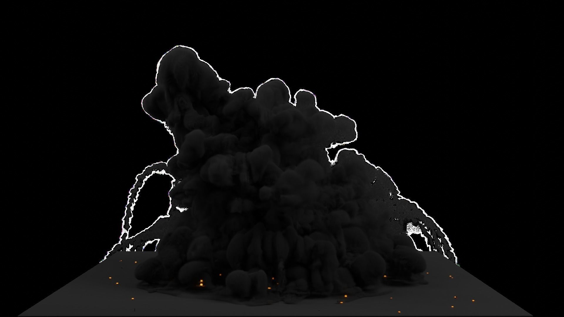 3D model Fuel Explosion With Debris Simulation VDB VR / AR / low-poly ...