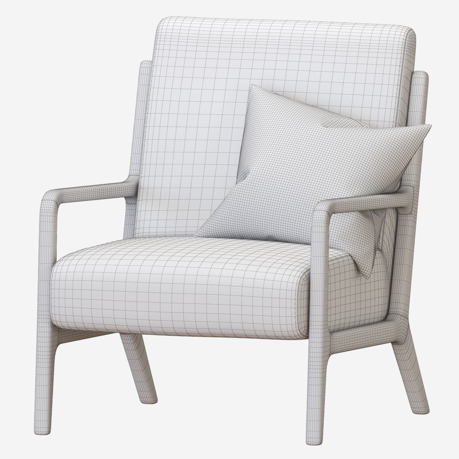 ASH WOOD AND LINEN ARMCHAIR 3D model | CGTrader
