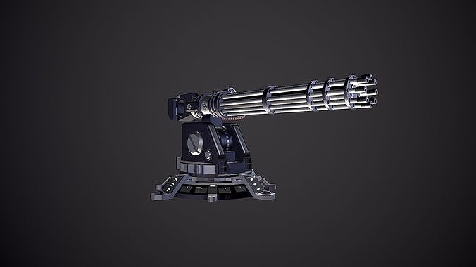 3D model Minigun Turret VR / AR / low-poly | CGTrader