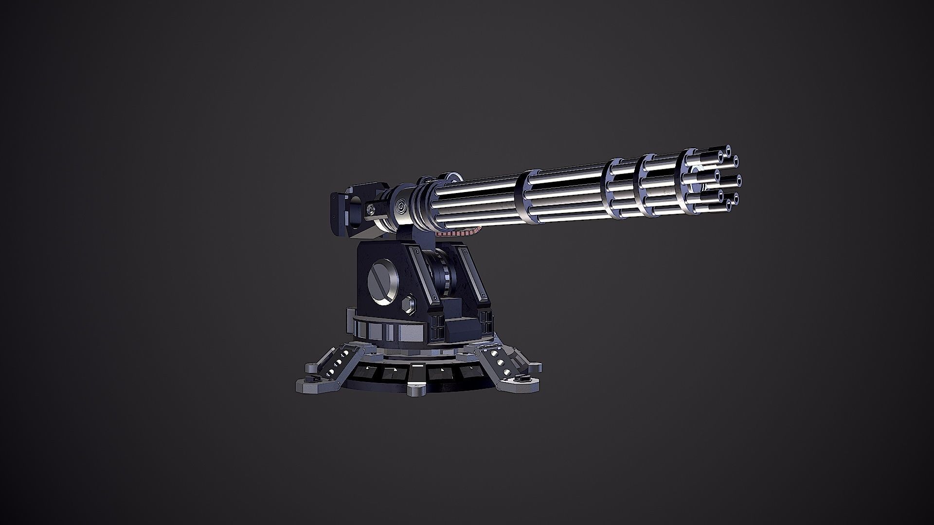 3D model Minigun Turret VR / AR / low-poly | CGTrader
