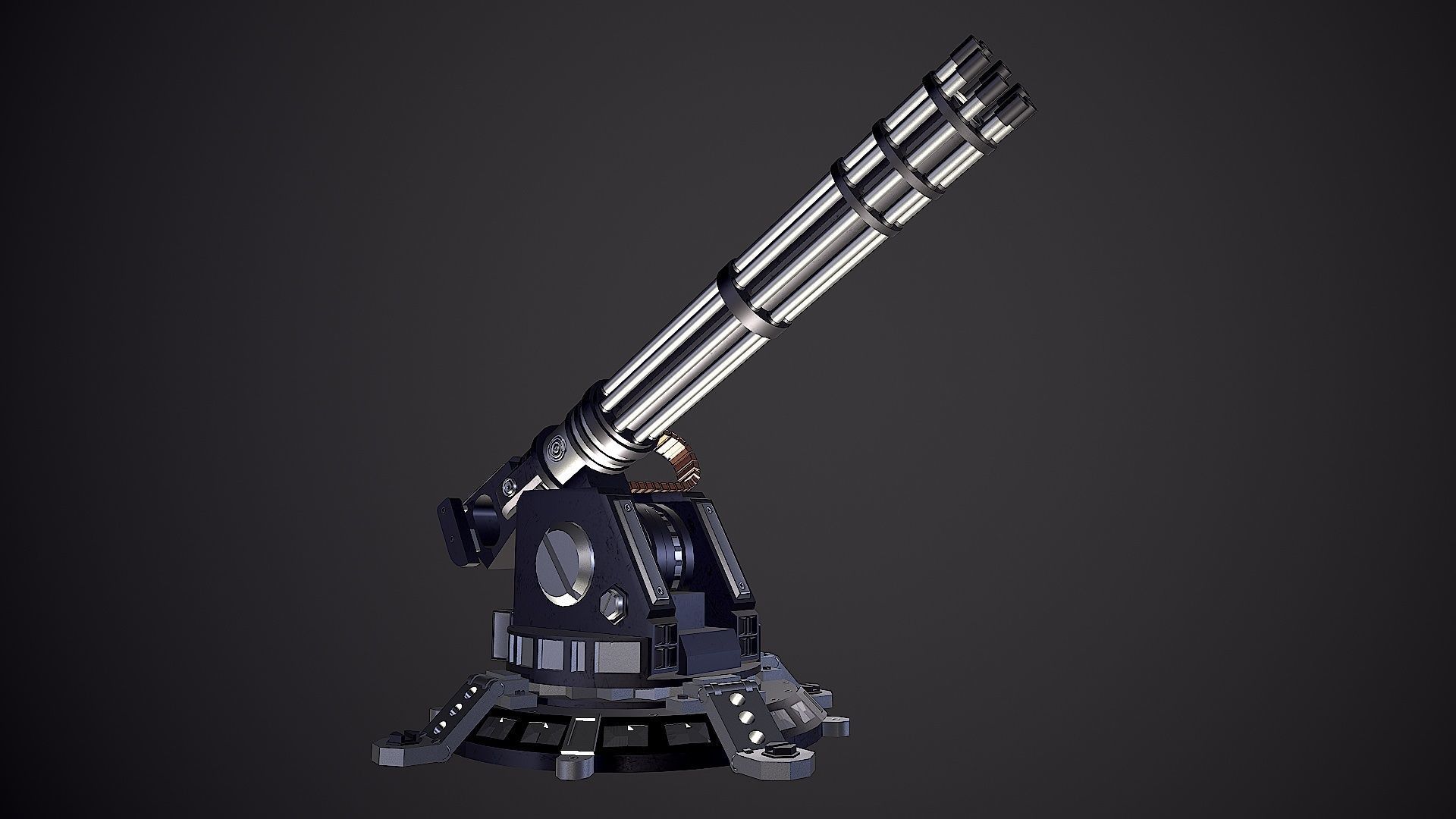 3D model Minigun Turret VR / AR / low-poly | CGTrader