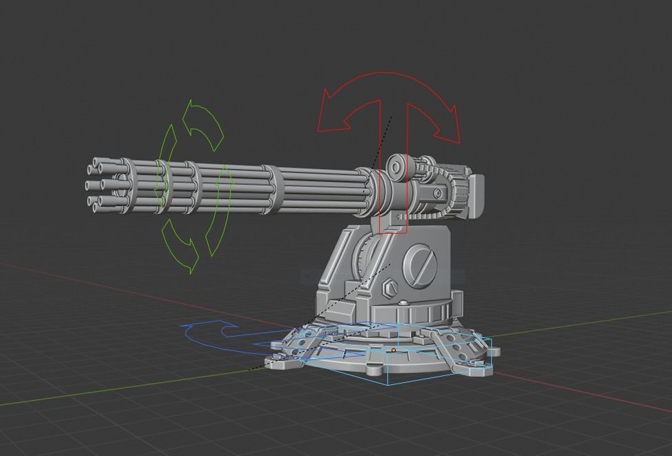 3D model Minigun Turret VR / AR / low-poly | CGTrader