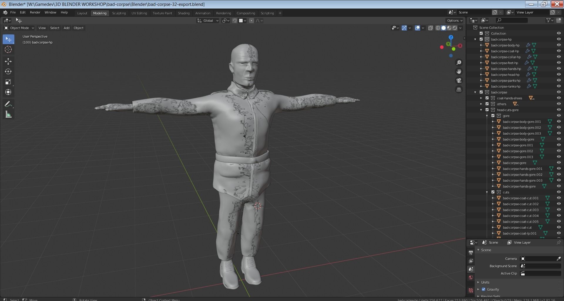 3D model Bad Corpse Torn Soldier Gore Man VR / AR / low-poly | CGTrader