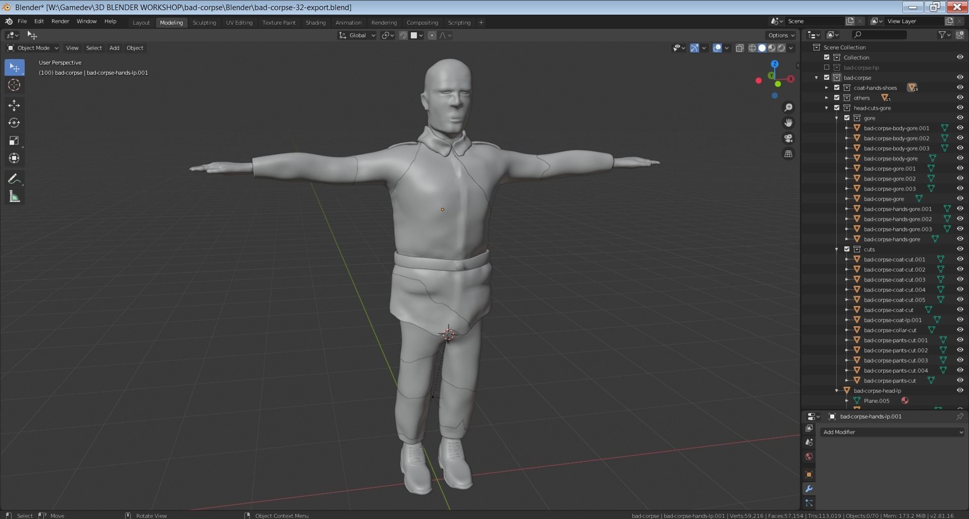 3D model Bad Corpse Torn Soldier Gore Man VR / AR / low-poly | CGTrader