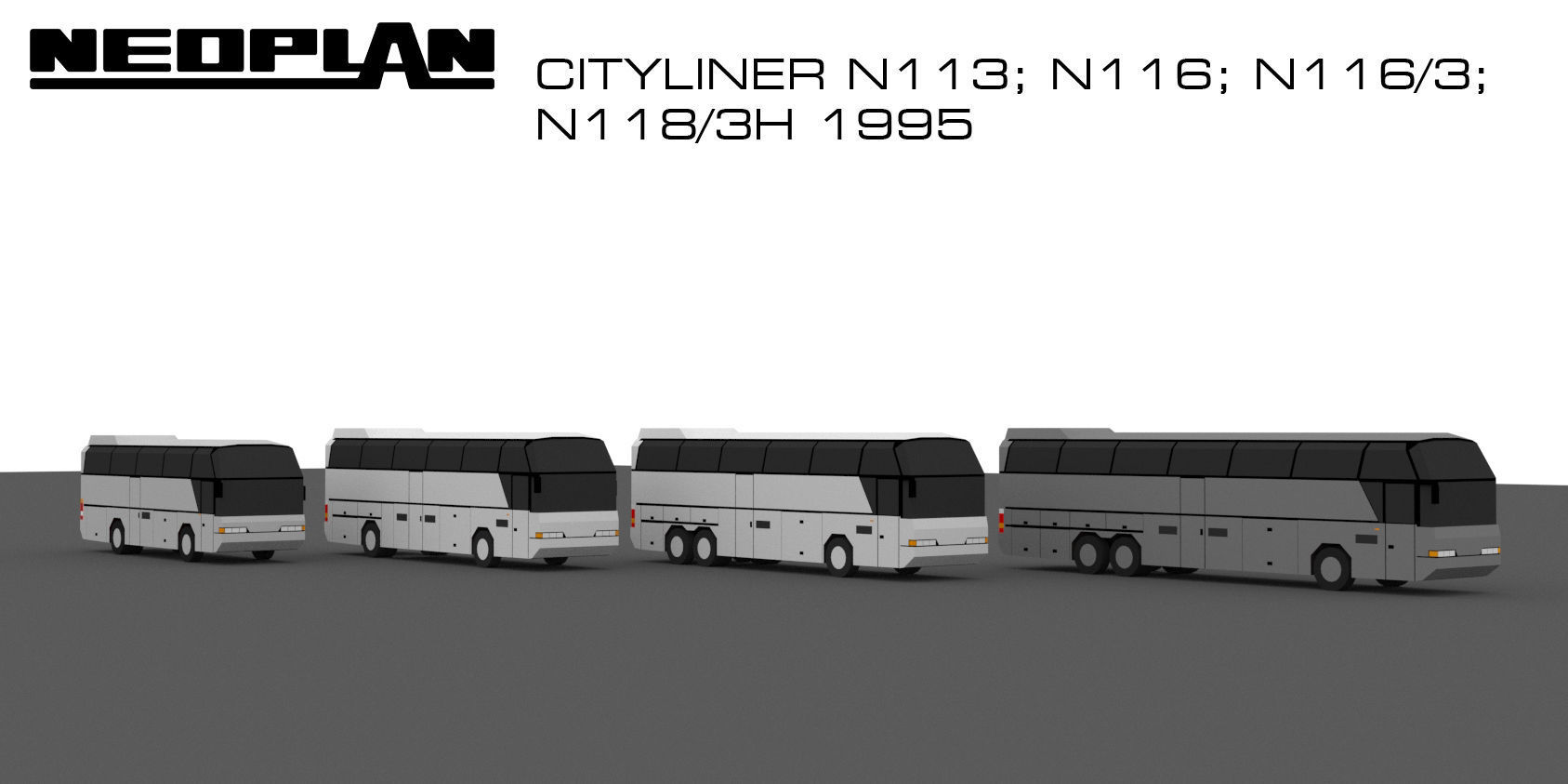 Neoplan bus set 1994-1995 free VR / AR / low-poly 3D model | CGTrader