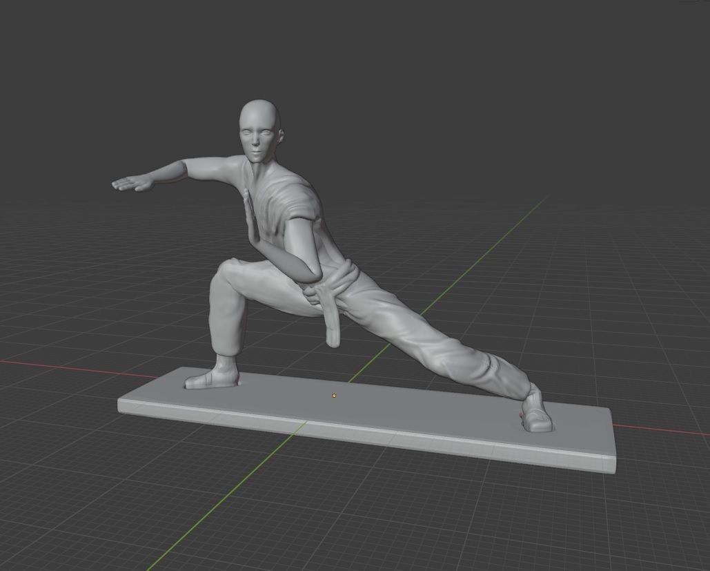 Shaolin Monk - Wushu Pose 3D model 3D printable | CGTrader