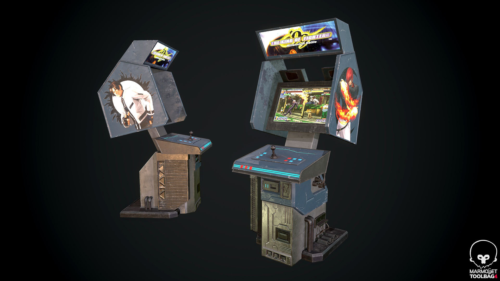 3D model Arcade GAme Machine Cyberpunk PBR Game Ready VR / AR / low ...