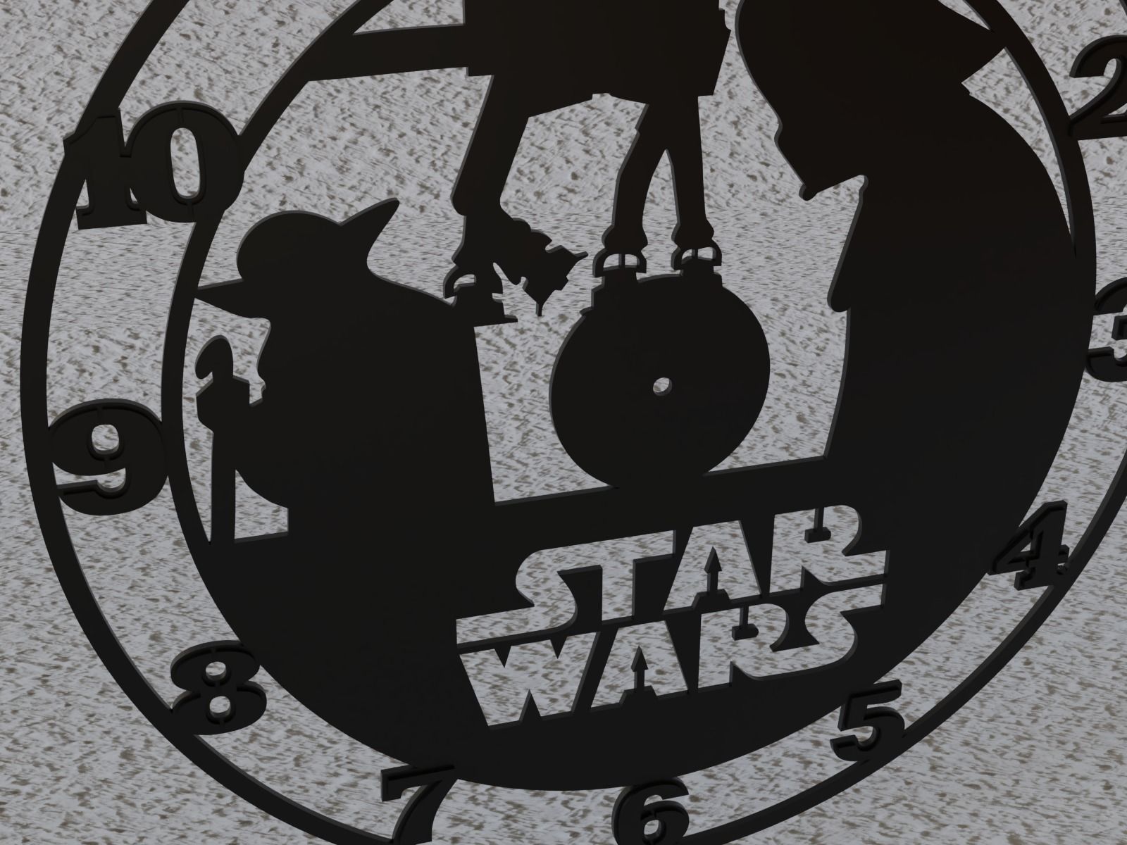 star wars wall clock 3D model 3D printable | CGTrader