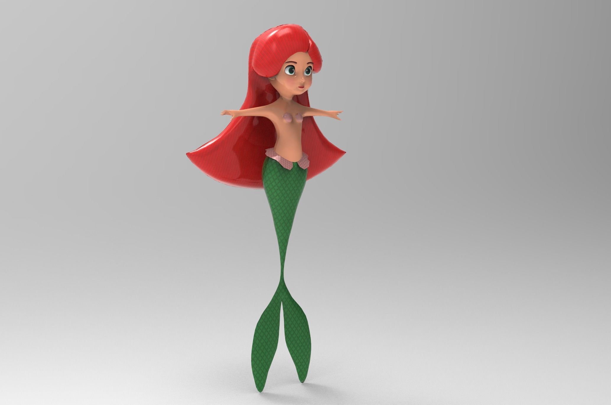 3D model Mermaid Cartoon Rigged VR / AR / low-poly | CGTrader
