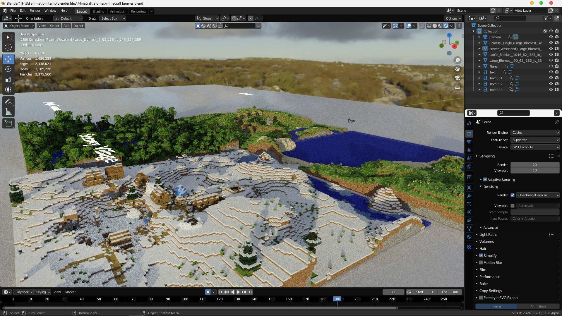 Minecraft Biomes Village Snowy Village Jungle temple Beach free 3D ...