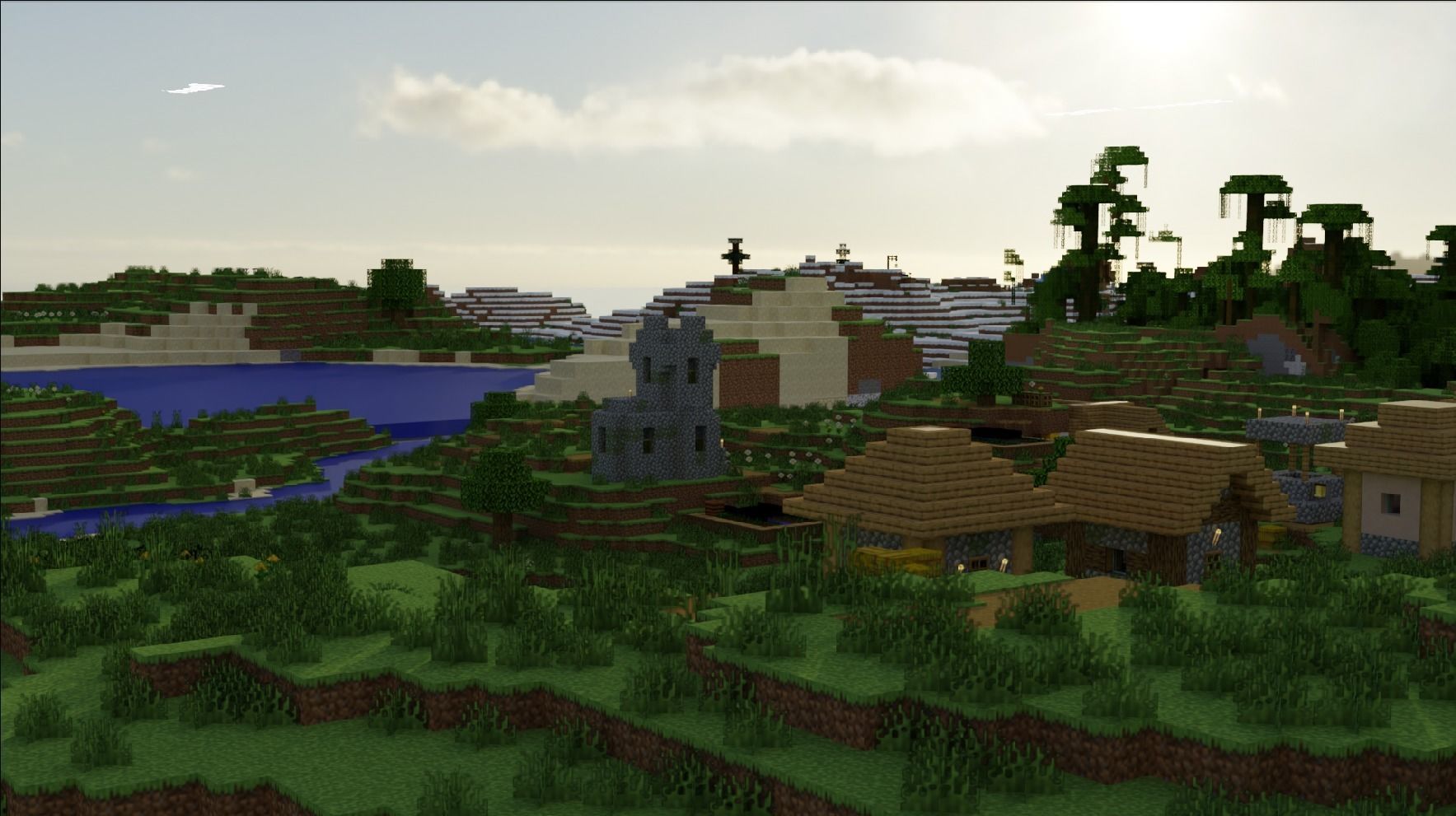 Minecraft Biomes Village Snowy Village Jungle temple Beach free 3D ...