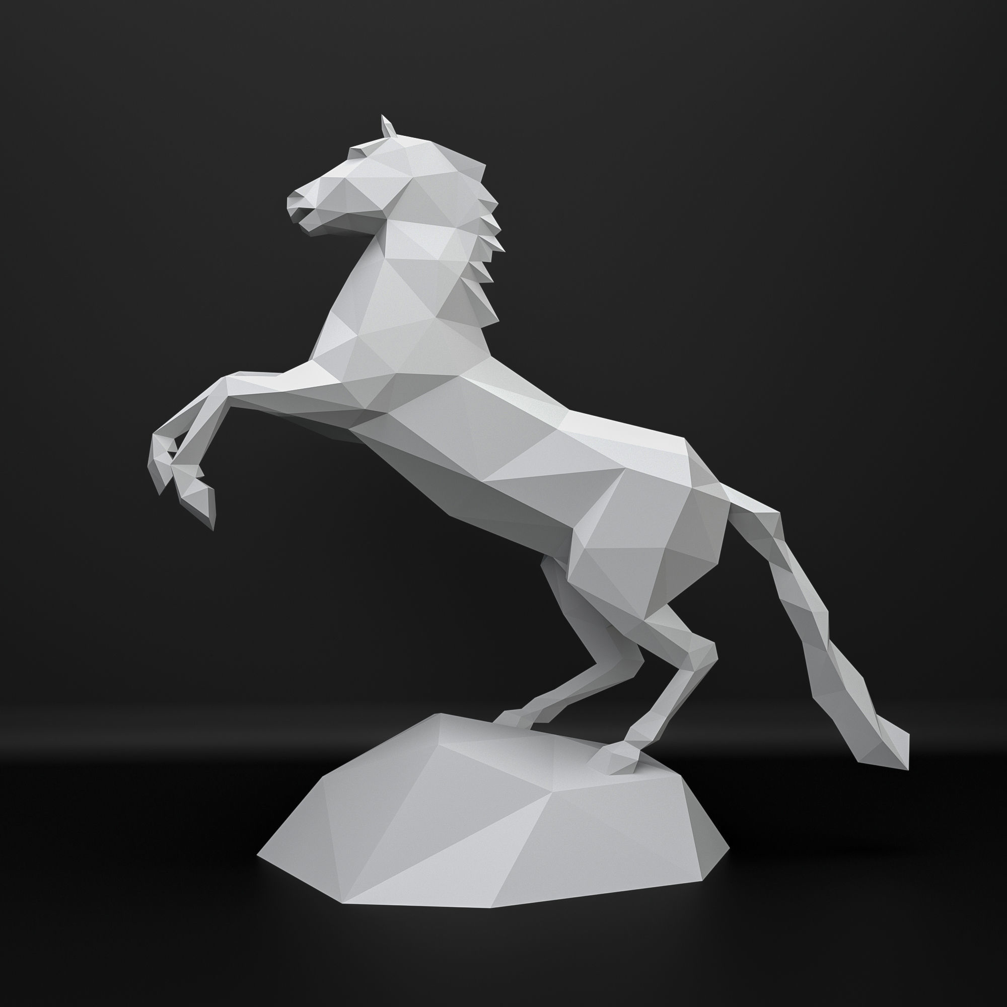 horse polygonal lowpoly Low-poly 3D model sculpture 3D model | CGTrader