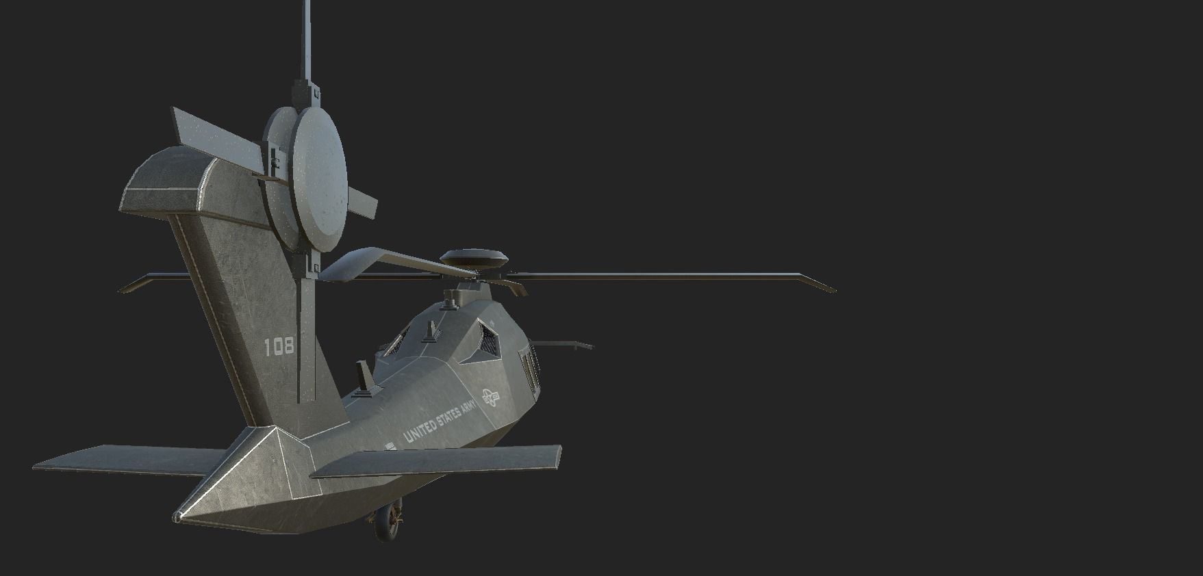 3D model Stealth Copter VR / AR / low-poly | CGTrader