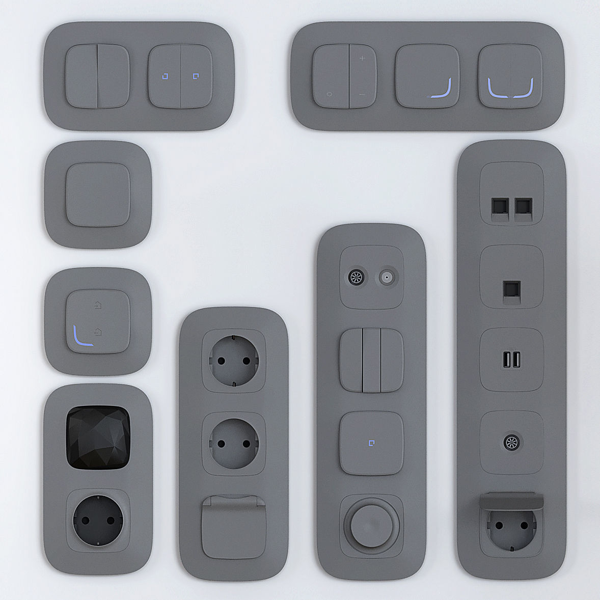 Sockets and switches Legrand Valena Allure 3D model | CGTrader