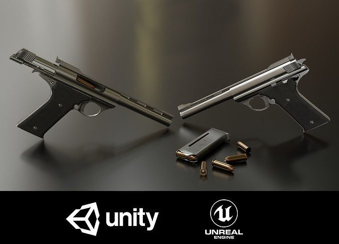 3D model Pistol Automag VR / AR / low-poly | CGTrader