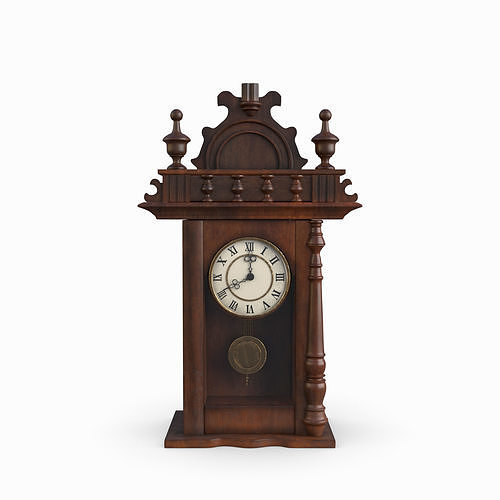 Antique Pendulum Wall Clock 3D model rigged | CGTrader