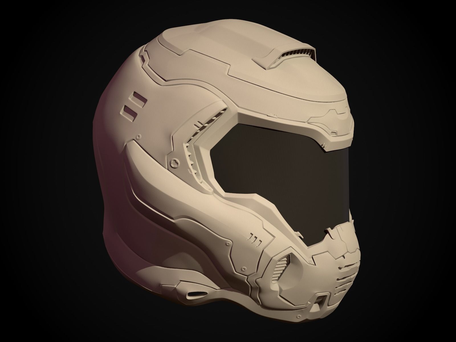 printable doom eternal helmet airsoft paintball 3D model 3D printable ...