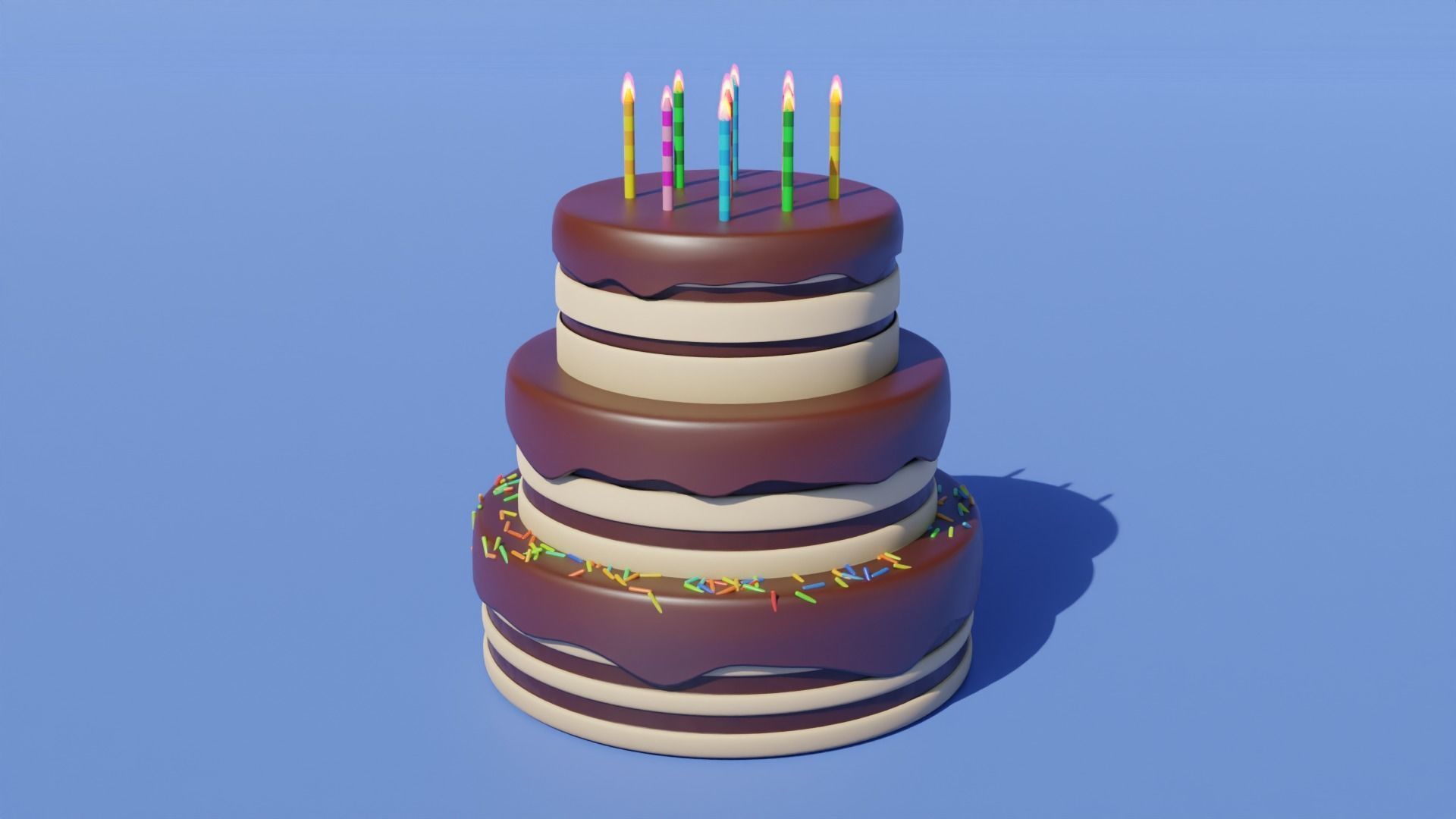 Simple Birthday Cake free 3D model | CGTrader