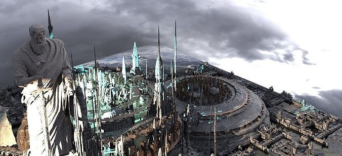 Mount Olympus Advanced City with Statues Kit bash 3D model | CGTrader