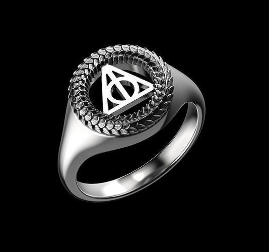 Deathly hallows ring 3D model 3D printable | CGTrader