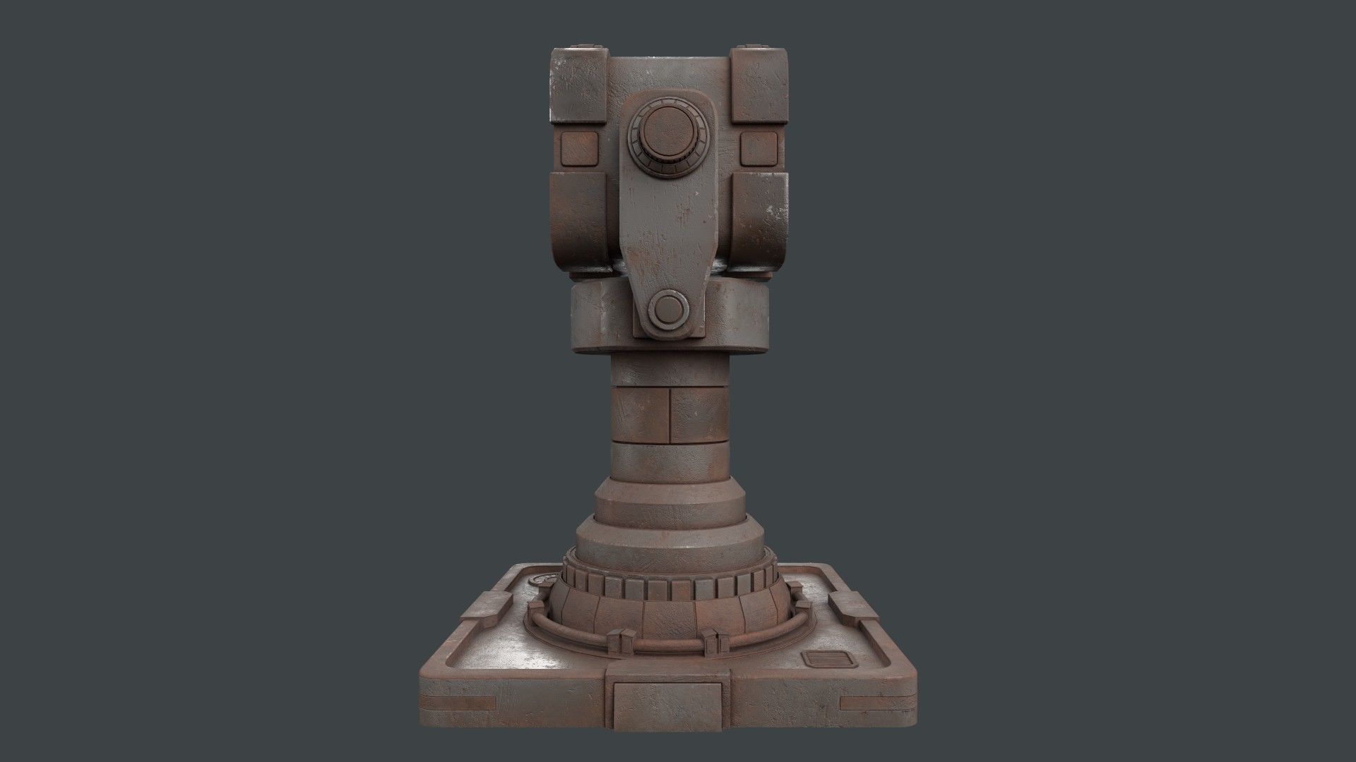 Simple 3x3 Rusty Missile Turret 3D model | CGTrader