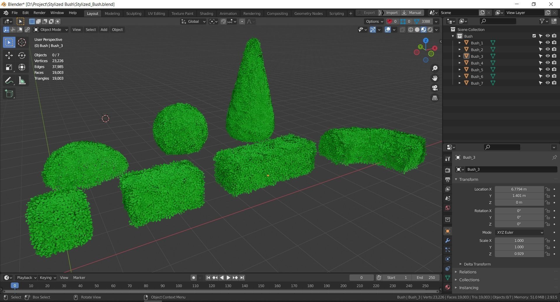 3D model Stylized Bush VR / AR / low-poly | CGTrader
