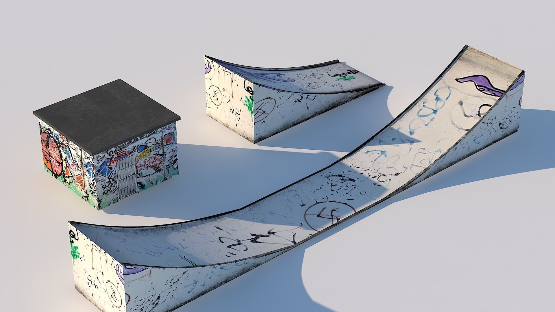 3D model Street Ramp and Stunt Equipment VR / AR / low-poly | CGTrader