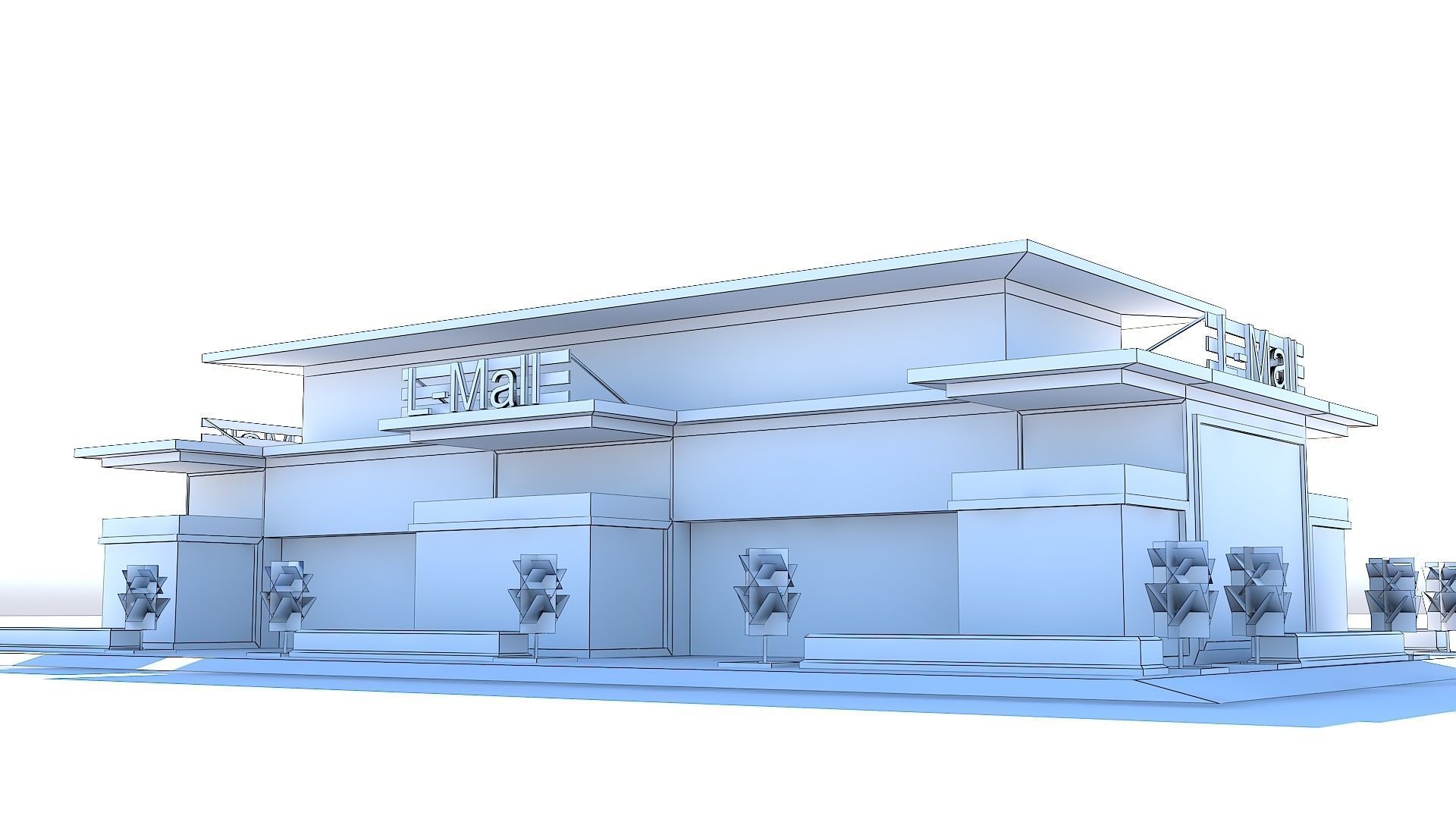 3D model Simple and Effective Mall Shopping Store Building VR / AR ...