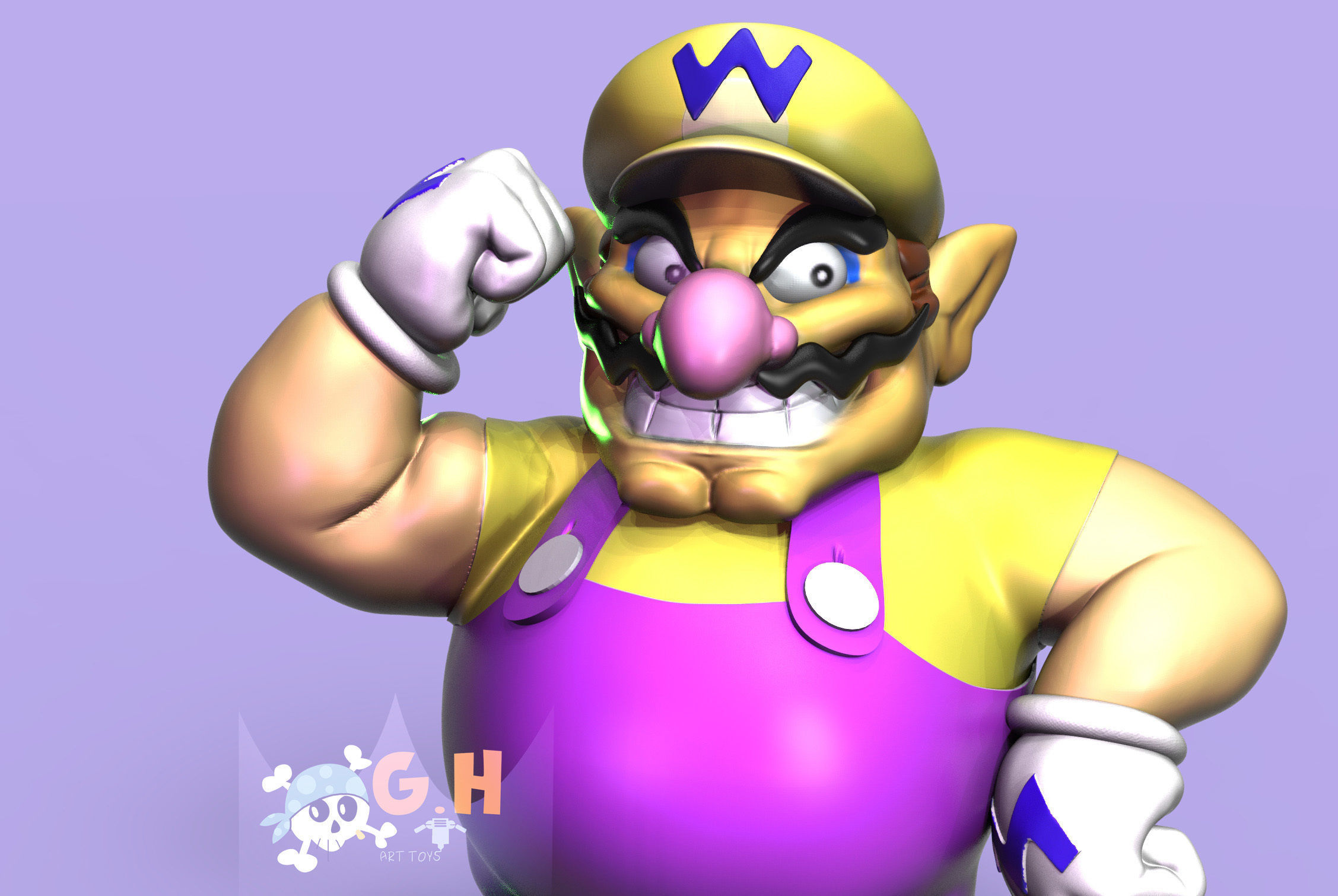 Wario super mario bros 3D model 3D printable | CGTrader