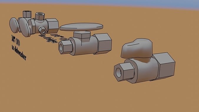 shut off valves free 3D model | CGTrader