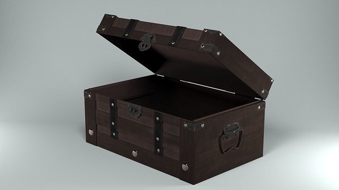 3D model Realistic wooden chest VR / AR / low-poly | CGTrader