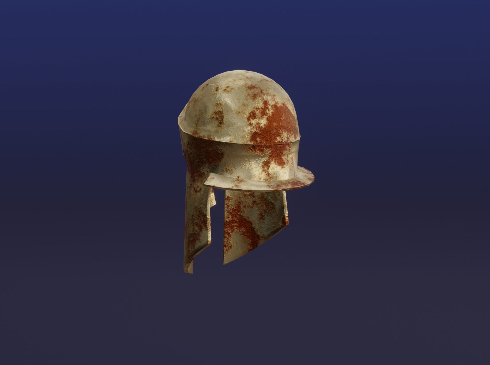 3D model Rusted Fantasy Knight Helmet - medieval helmet VR / AR / low ...