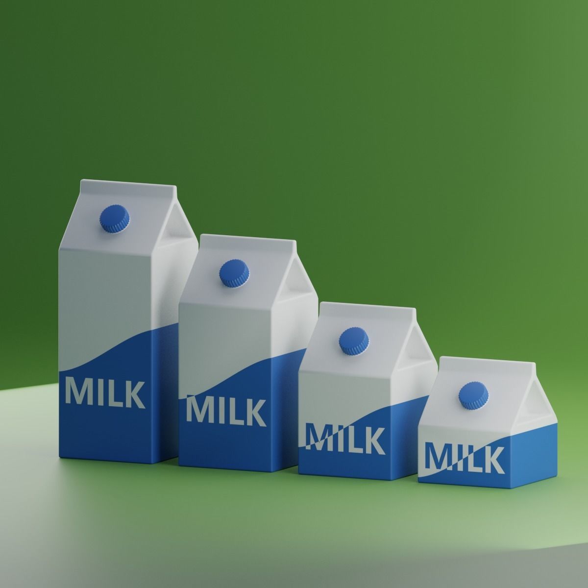 Cartoon Milk Carton Box Collection 3D model | CGTrader