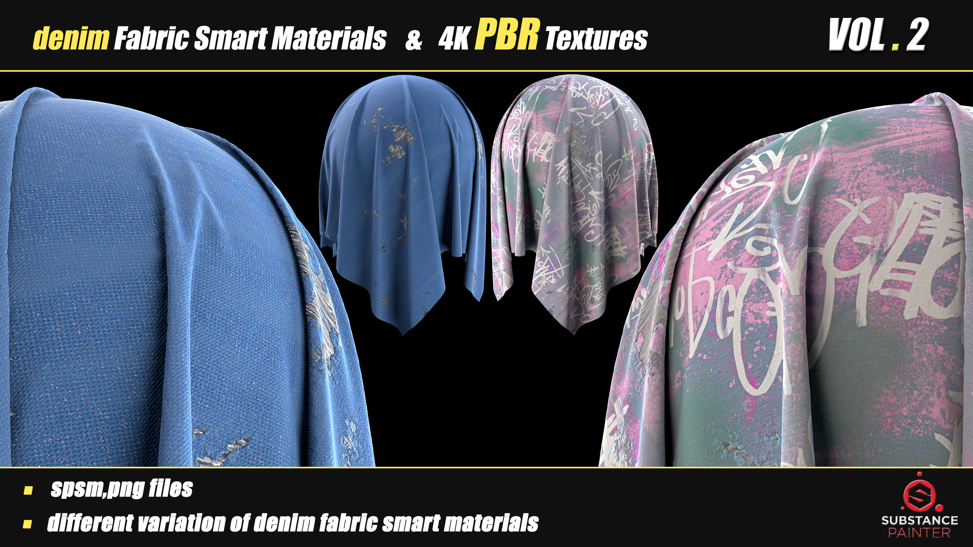 30 Denim Fabric Smart Material Bundle and 4K PBR Texture VOL 02 Texture ...