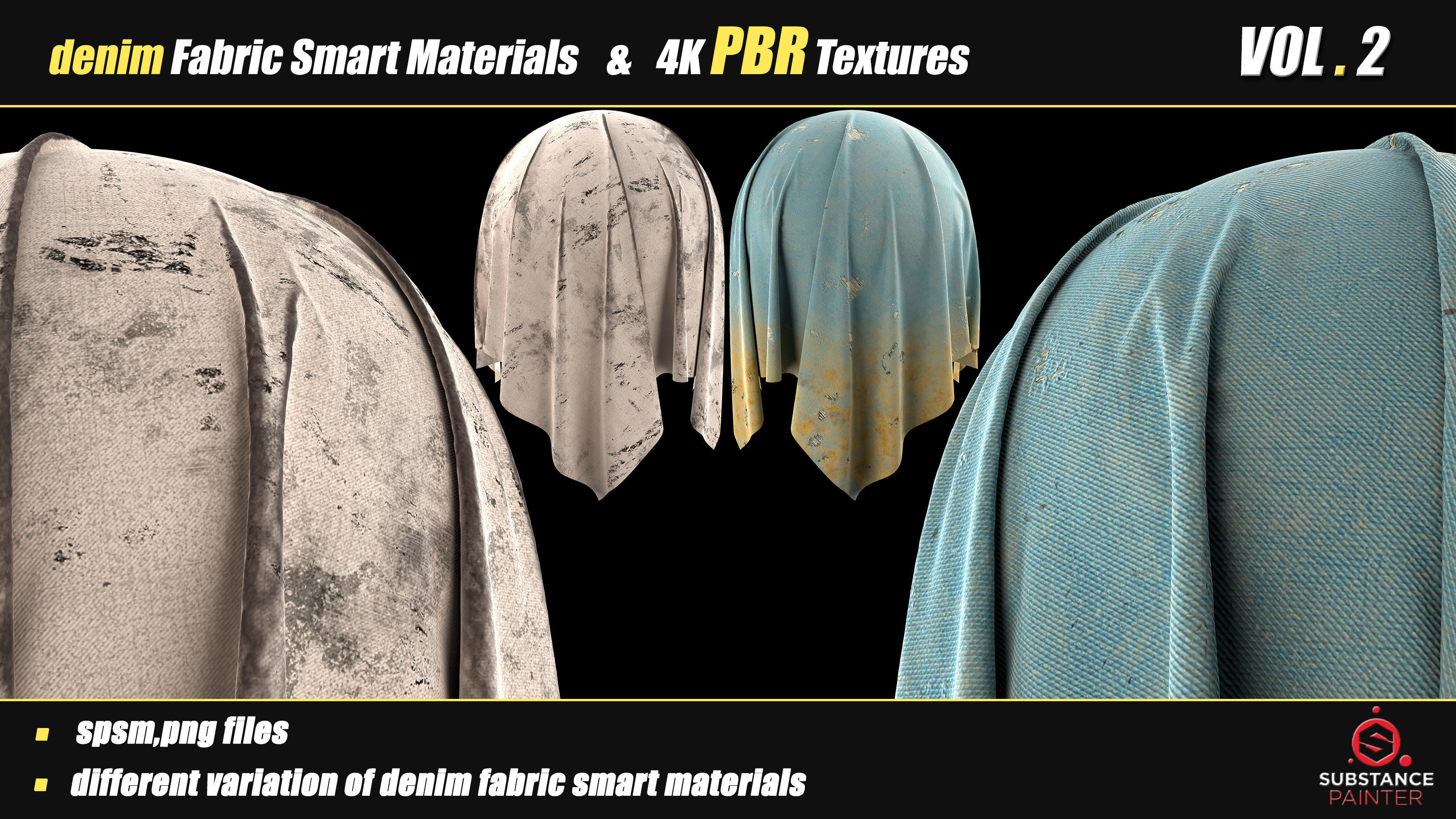 30 Denim Fabric Smart Material Bundle and 4K PBR Texture VOL 02 Texture ...