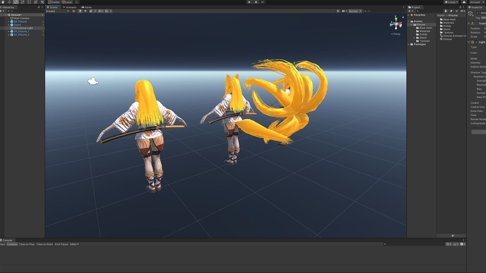 3D model Kitsune Game Ready Low Poly VR / AR / low-poly | CGTrader