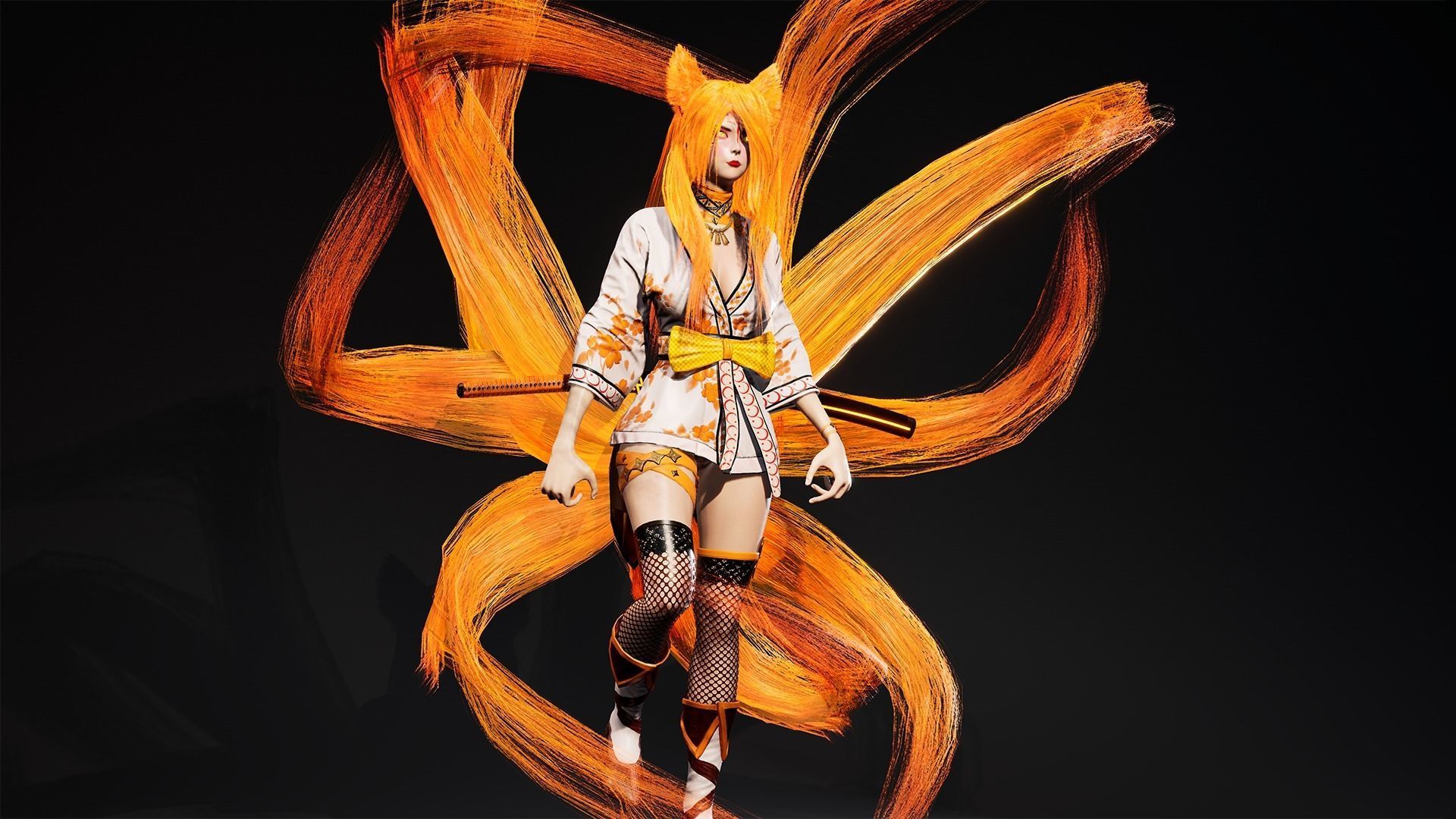 3D model Kitsune Game Ready Low Poly VR / AR / low-poly | CGTrader