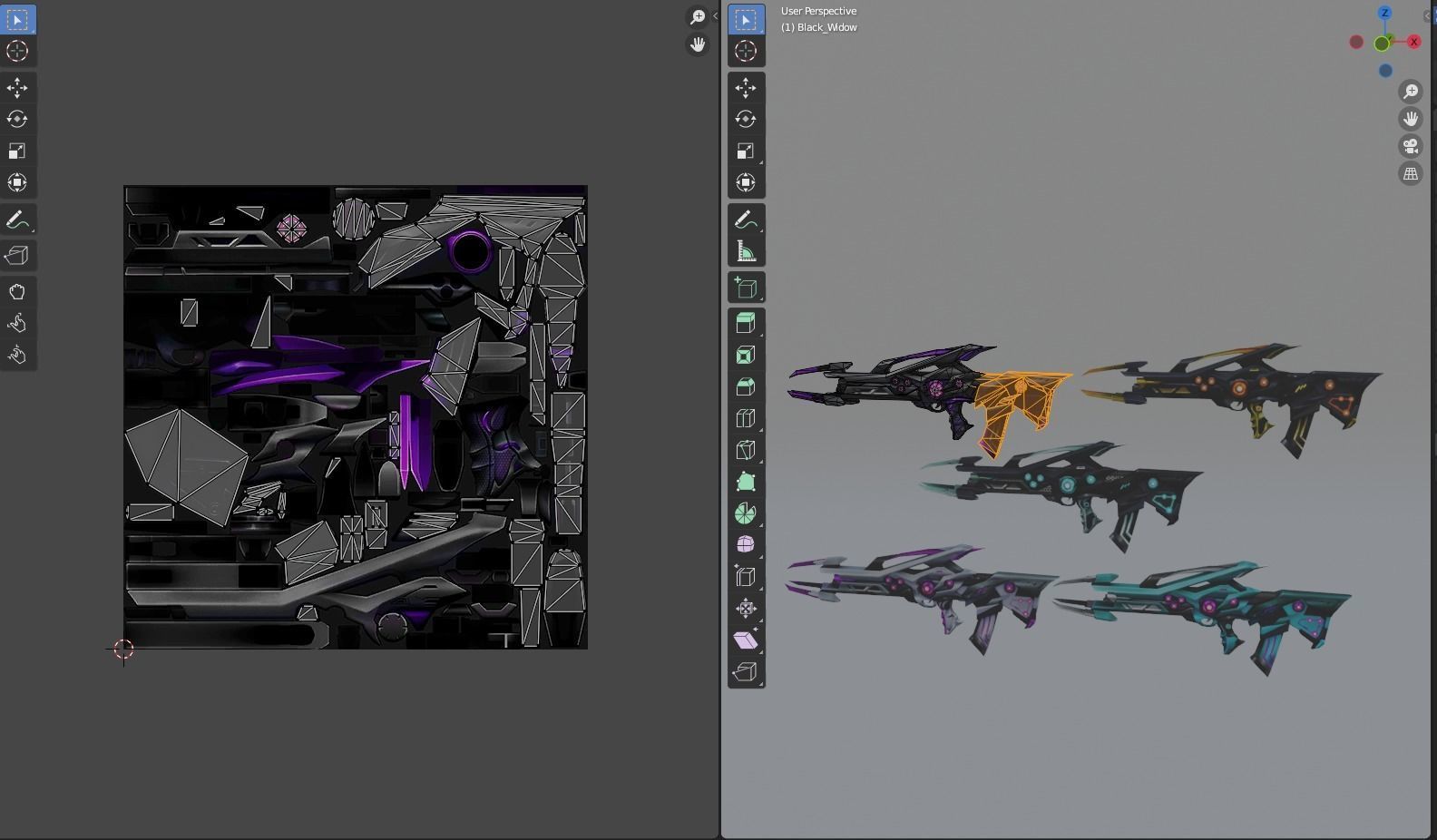 Weapon rifle Black Widow Golden Lightning Ocean Void 3D model | CGTrader