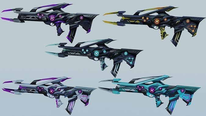 Weapon rifle Black Widow Golden Lightning Ocean Void 3D model | CGTrader