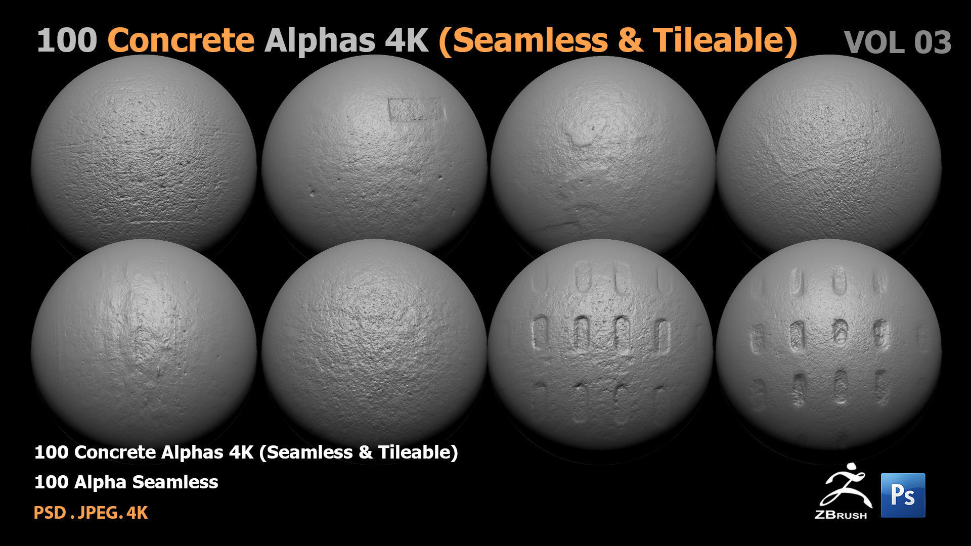 100 Concrete Alphas 4K- Seamless -Tileable Texture | CGTrader