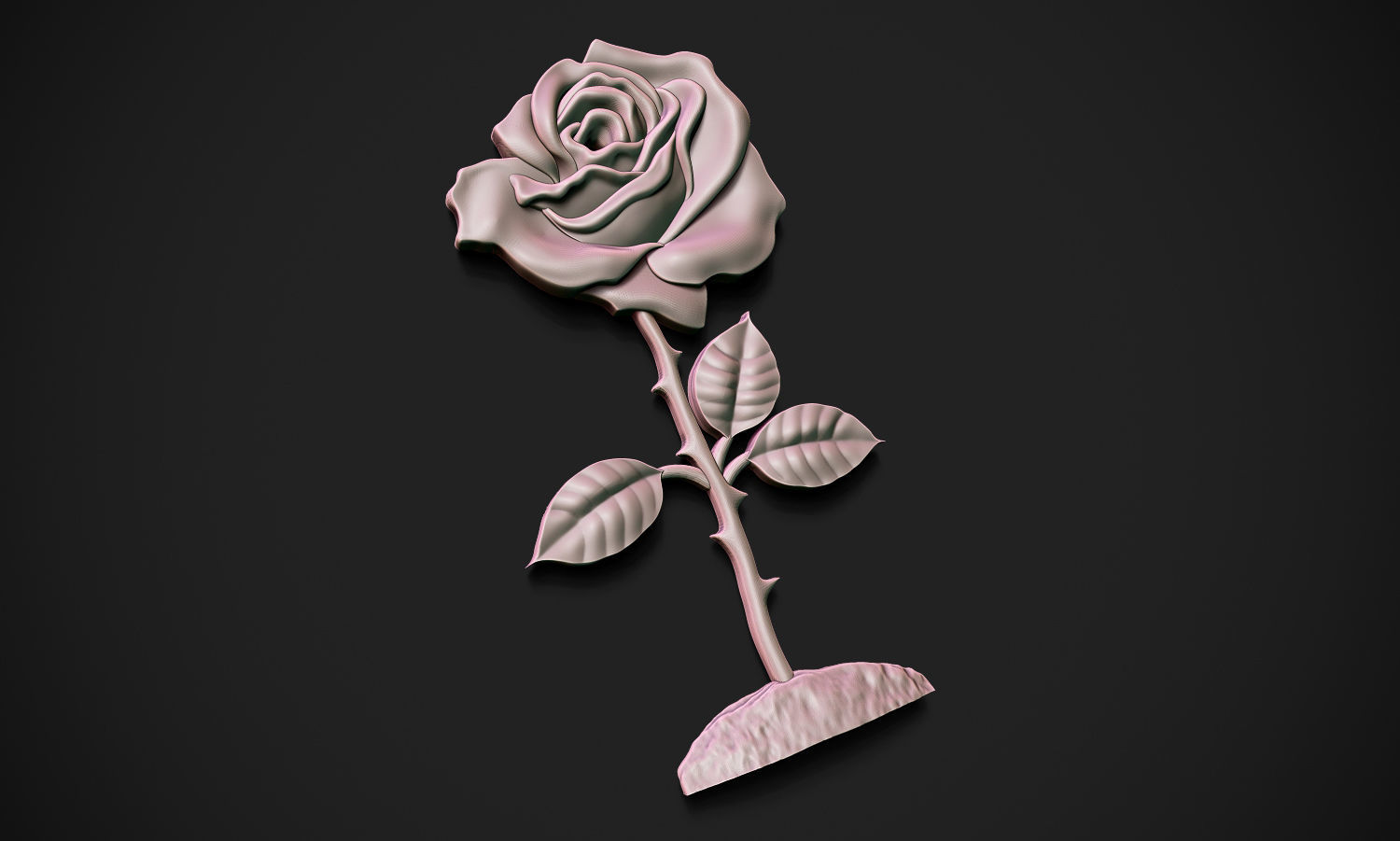 Rose Plant Relief 3D model 3D printable | CGTrader