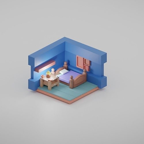 cartoon seemed room 3D model | CGTrader