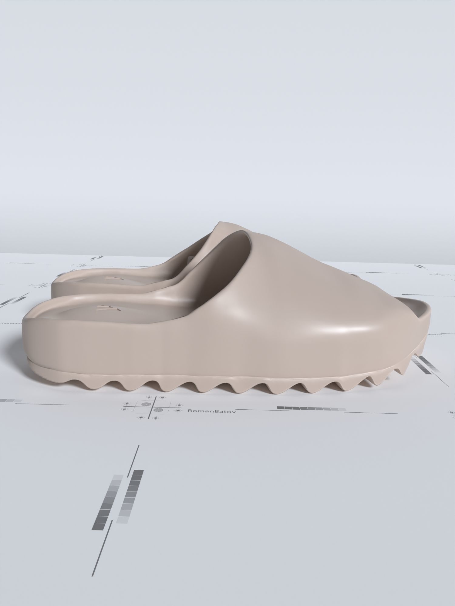Grey yeezy slide Adidas 3D model 3D model | CGTrader