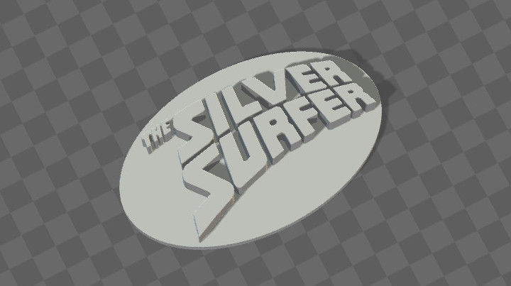 Silver Surfer logo nameplate 3D model 3D printable | CGTrader