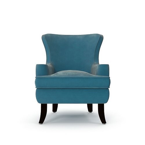 Pacific Blue Elliott Wing back Chair free 3D model | CGTrader