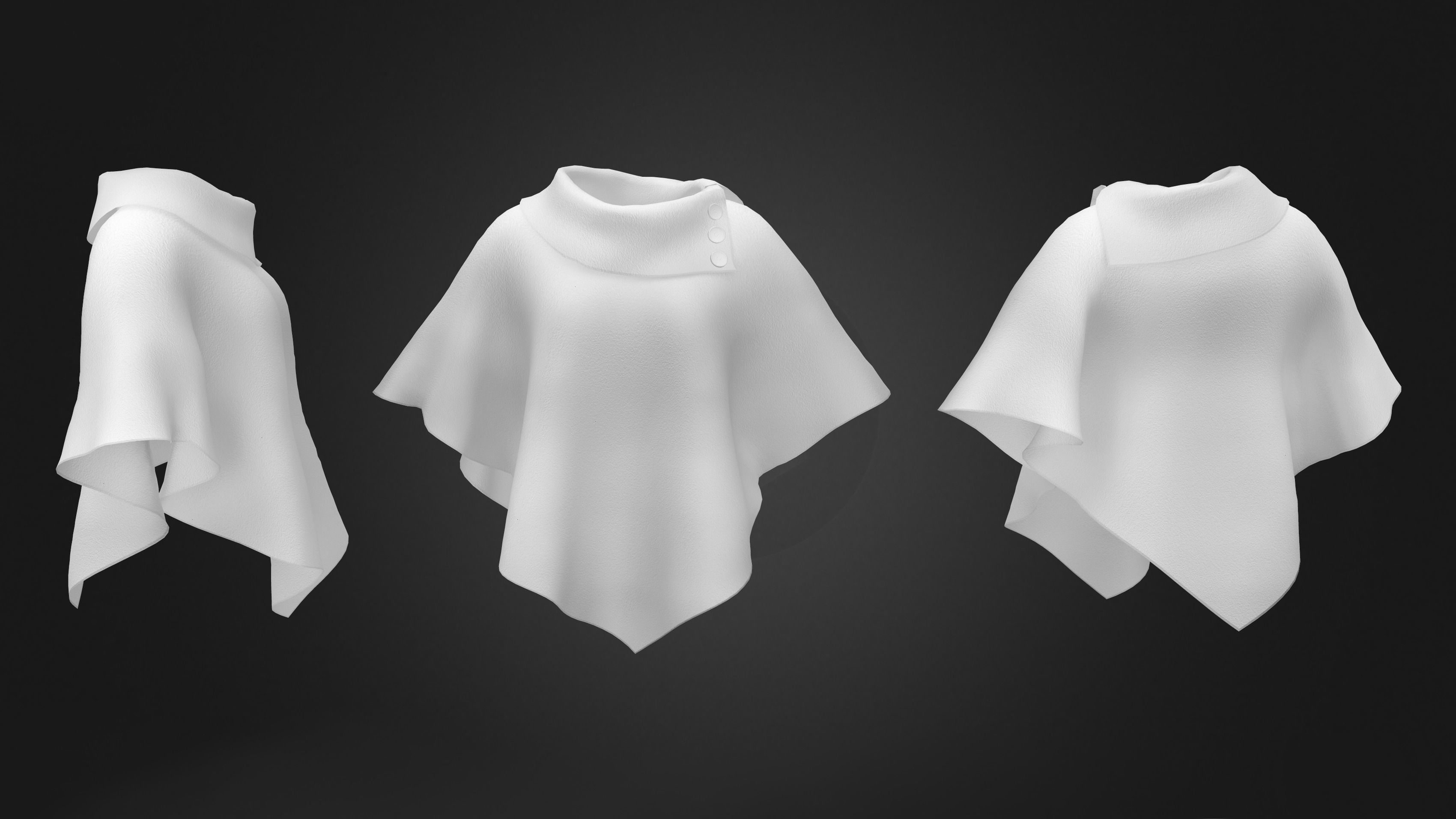 3D model Women Poncho Cape VR / AR / low-poly | CGTrader