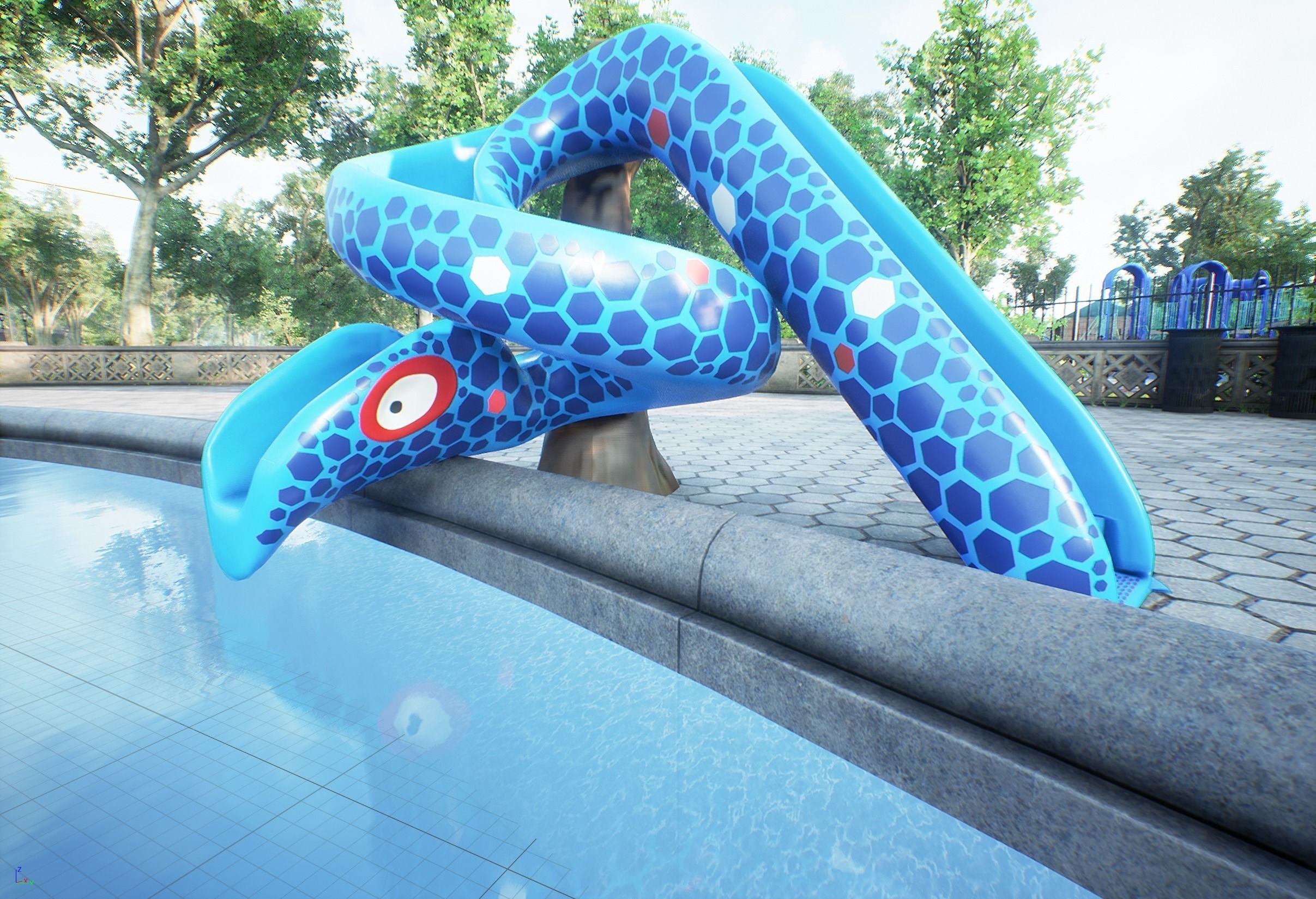 3D model 3D low poly PBR water snake slide VR / AR / low-poly | CGTrader